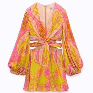 Zara | Dresses | Nwt Zara Multicolor Paisley Cutout Dress | Poshmark